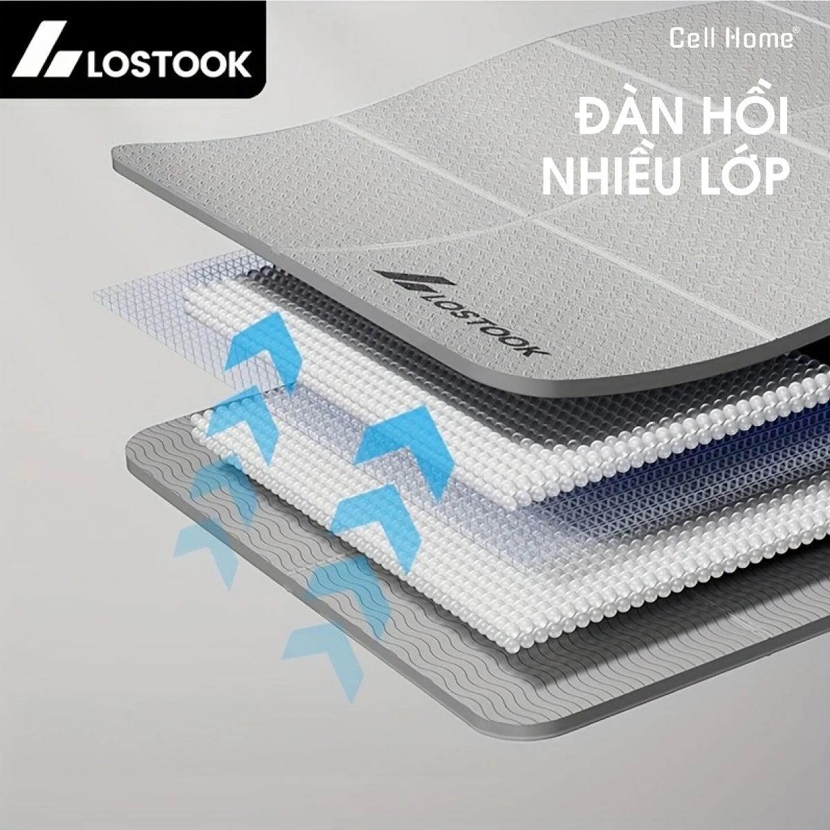 Thảm yoga du lịch Lostook gấp gọn tiện lợi chống trượt chống thấm – Celljoy