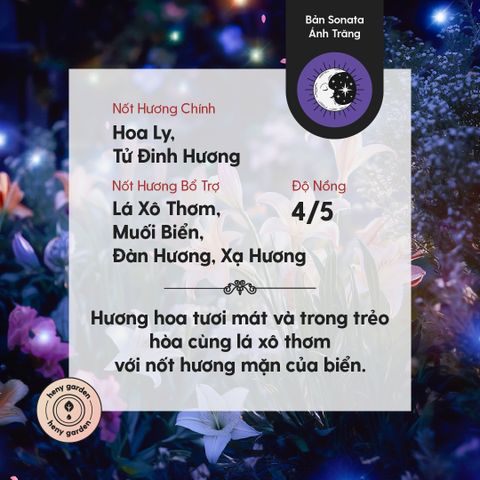 Tinh Dầu Thơm Moonlight Sonata (Bản Sonata Ánh Trăng) HENY GARDEN
