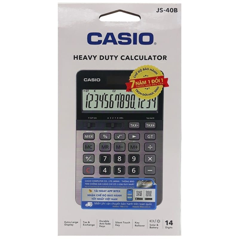 Máy Tính Văn Phòng Casio JS-40B - Màu Đen – Siêu Thị Sách & Tiện Ích ...