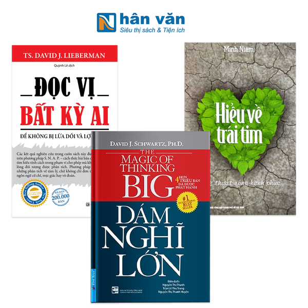 Combo: Dám nghĩ lớn + Hểu về trái tin + Đọc vị bất kỳ ai (3c) – Siêu Thị Sách & Tiện Ích Nhân Văn