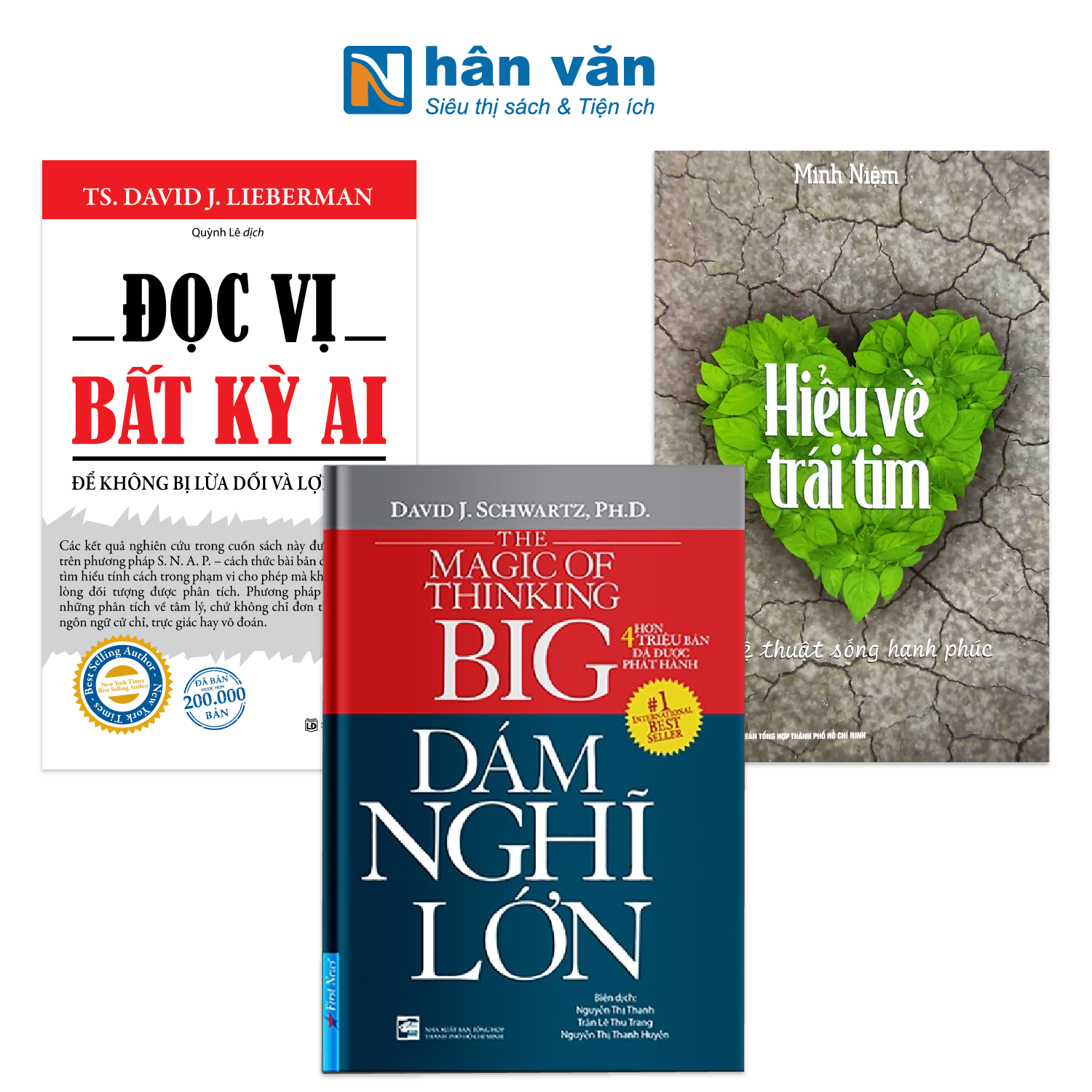 Combo: Dám nghĩ lớn + Hểu về trái tin + Đọc vị bất kỳ ai (3c) – Siêu Thị Sách & Tiện Ích Nhân Văn