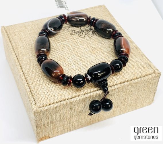 Vòng mã não đen khói – Đá trang sức Thanh Long