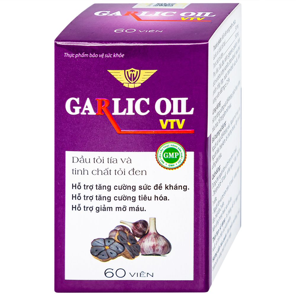 Viên dầu tỏi đen Garlics Oil VTV hỗ trợ tăng cường sức đề kháng (60 vi ...