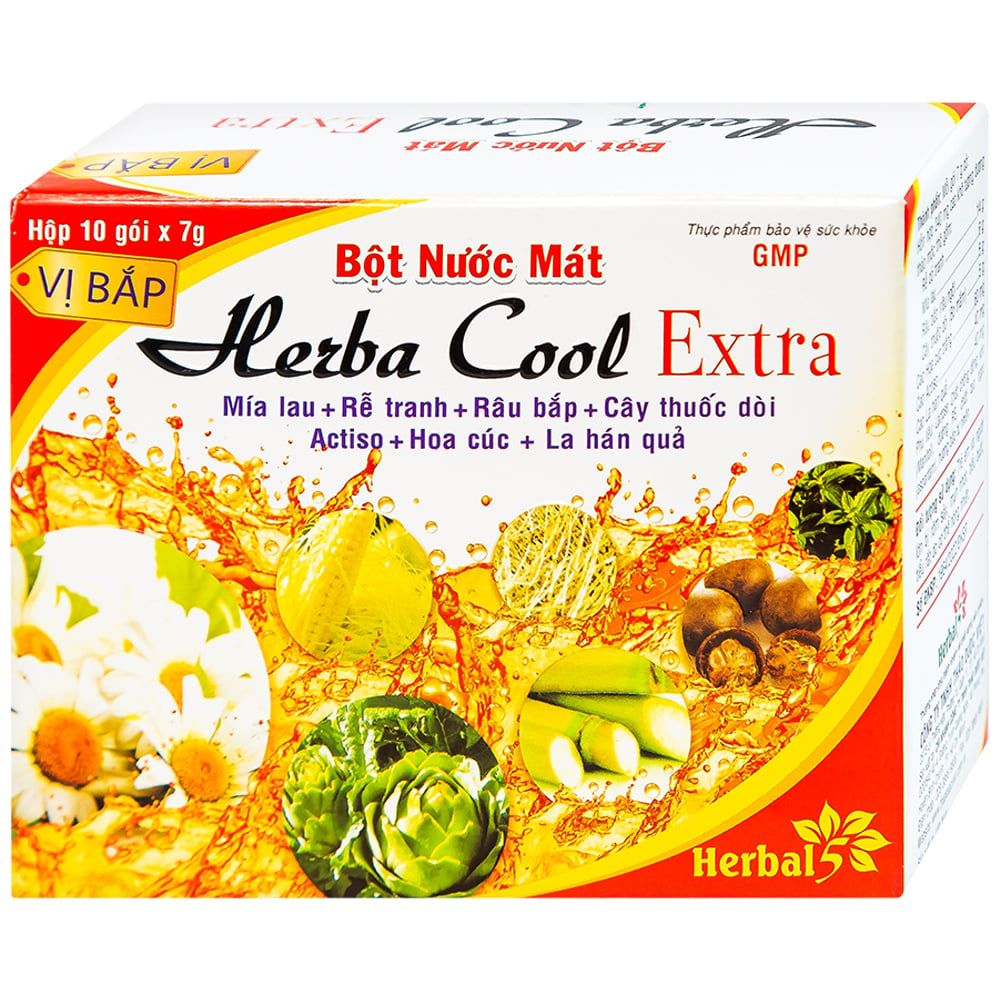 Bột nước mát Herbal Cool Extra thanh nhiệt, mát gan, lợi tiểu (10 gói ...