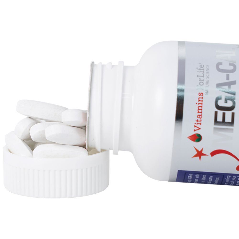 Viên uống Mega-Cal 1000 Vitamins For Life giúp bổ sung canxi, chống lo ...