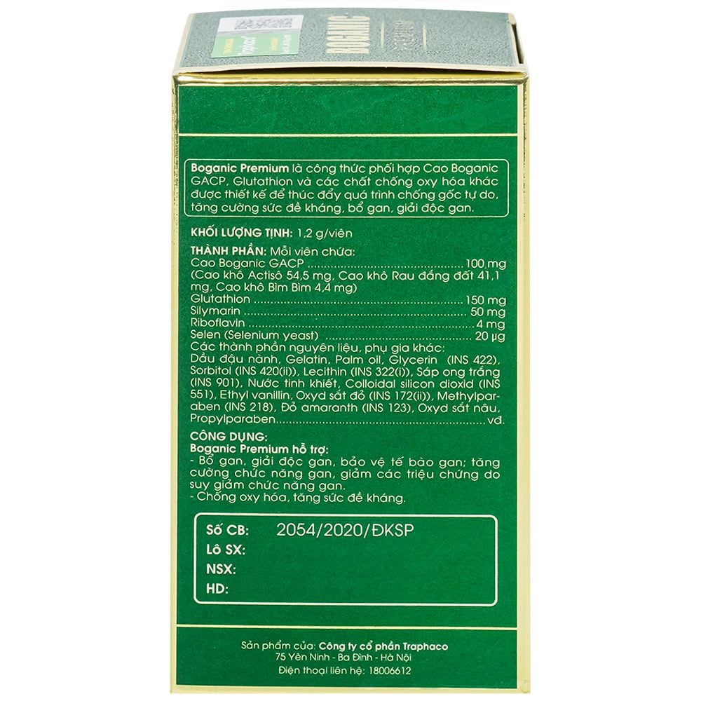 Viên uống Boganic Premium Traphaco hỗ trợ bảo vệ và tăng cường chức nă ...