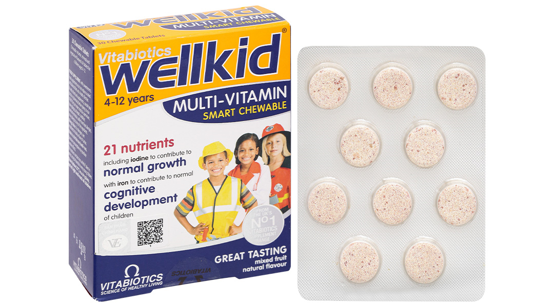 Viên nhai Vitabiotics Wellkid Multi-Vitamin tăng cường sức khỏe, đề kh ...
