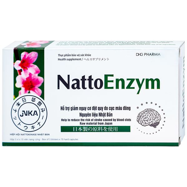 Viên uống NattoEnzym DHG hỗ trợ hoạt huyết, tăng tuần hoàn máu (3 vỉ x ...