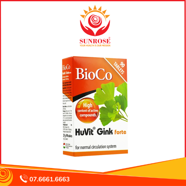 Viên uống BioCo HuVit Gink forte hỗ trợ hoạt huyết, tan máu đông, tăng ...