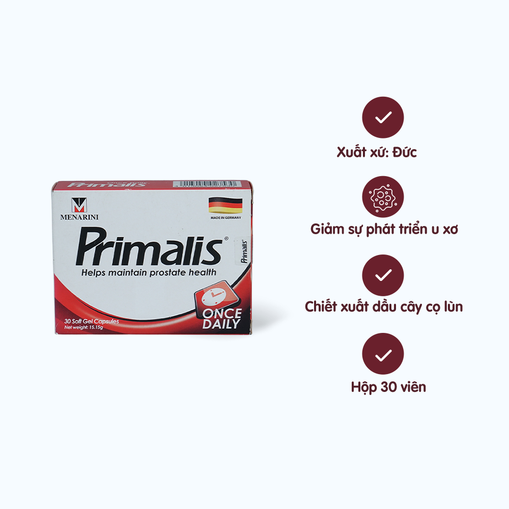 Viên uống giúp duy trì chức năng tuyến tiền liệt Primalis (Hộp 30 viên ...