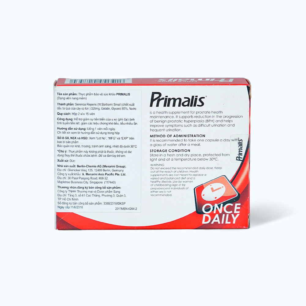 Viên uống giúp duy trì chức năng tuyến tiền liệt Primalis (Hộp 30 viên ...