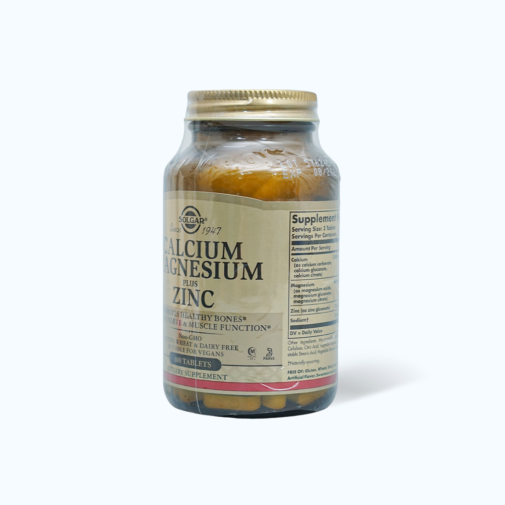 Viên bổ sung khoáng chất Solgar Calcium Magnesium Plus Zinc giúp xương ...