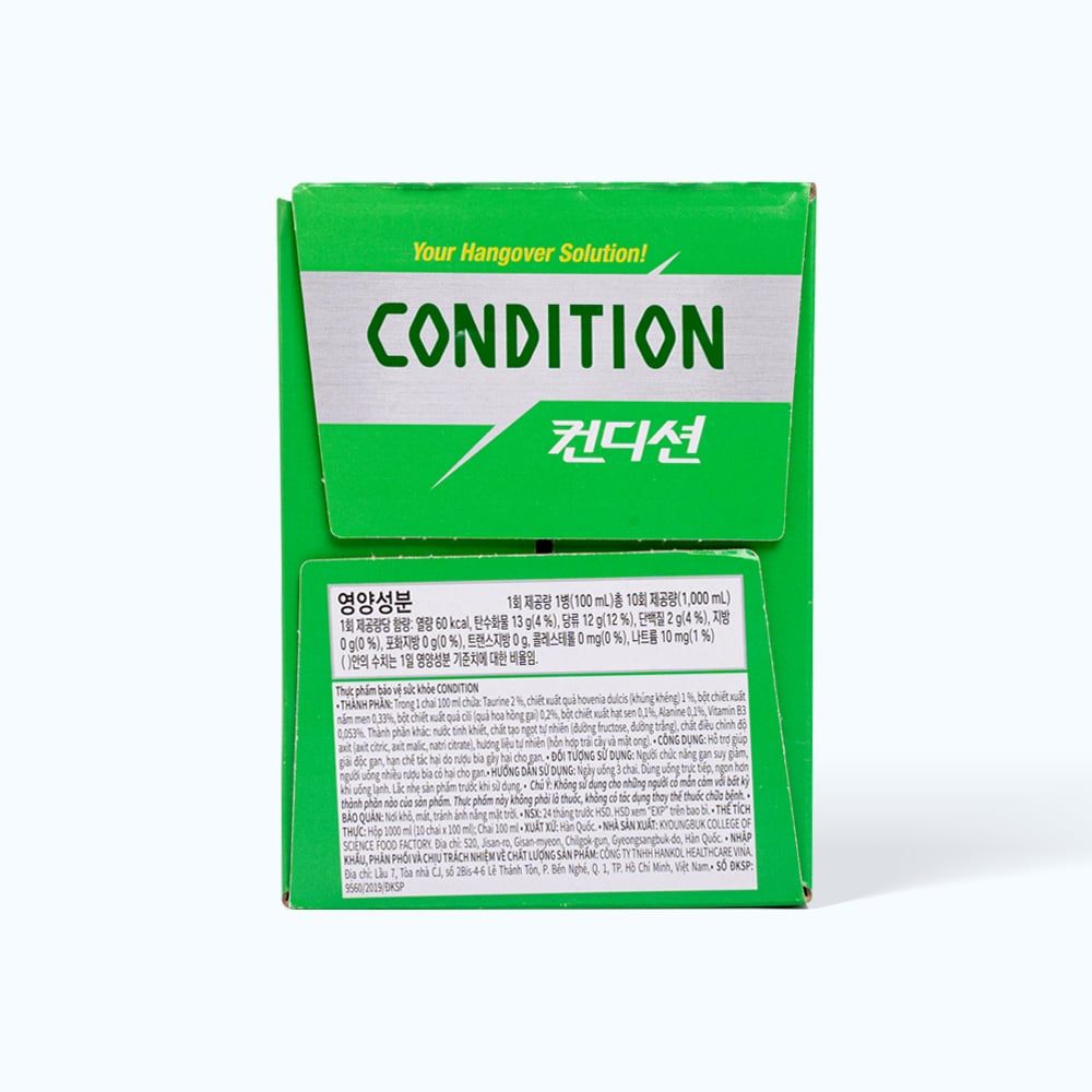 Nước giải rượu Kolmar Condition 100ml (Hộp 10 chai) – Sunrose.vn - TPCN ...