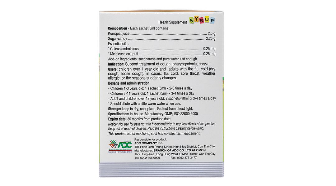 Codatux Syrup hỗ trợ giảm ho, đau rát họng hộp 30 gói x 5ml – Sunrose ...