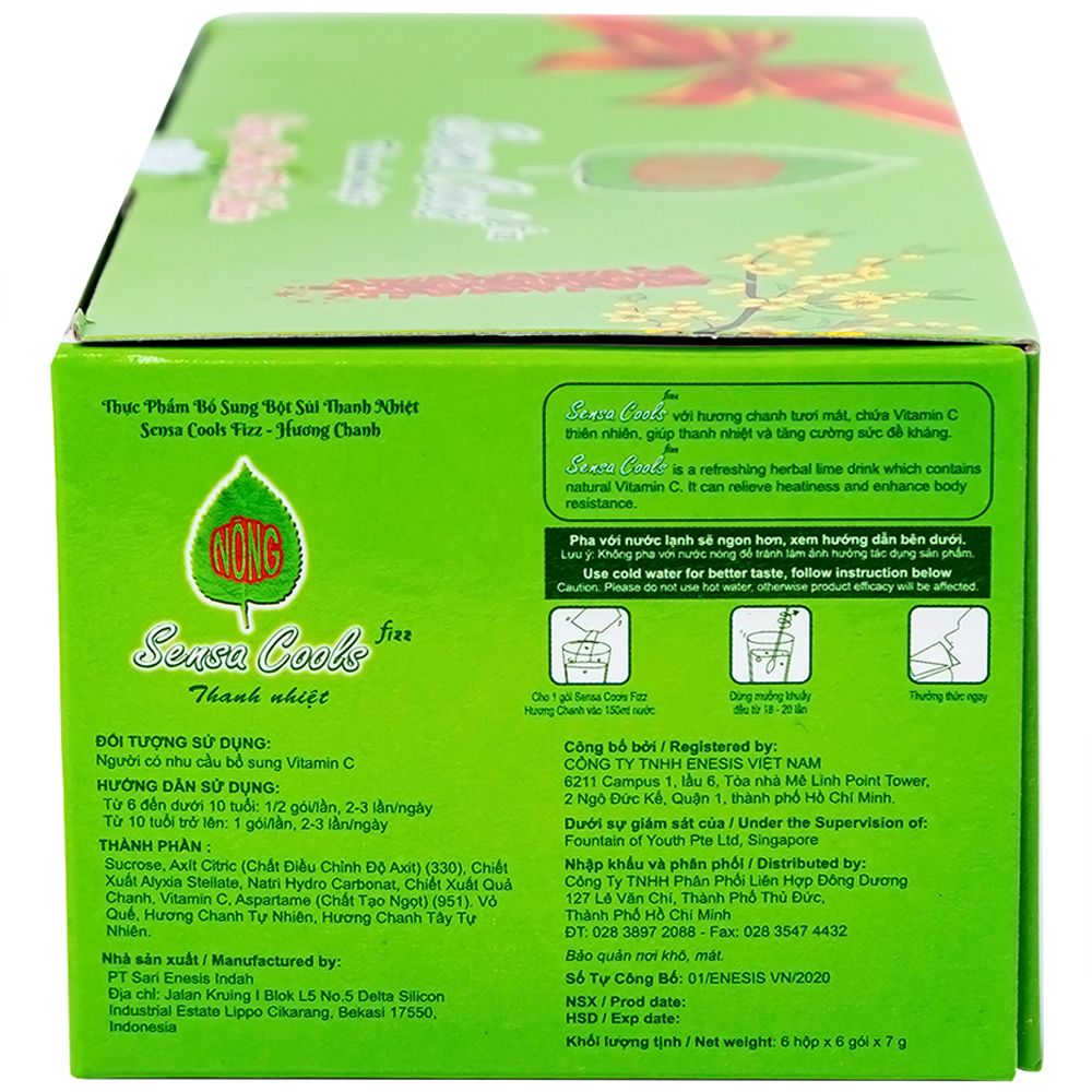 Bột sủi Sensa Cools Enesis giúp thanh nhiệt cơ thể và tăng cường sức ...