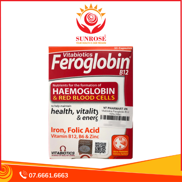 Viên uống Feroglobin B12 Vitabiotics hỗ trợ tăng khả năng tạo máu, tăn – Sunrose.vn - TPCN Nhập ...