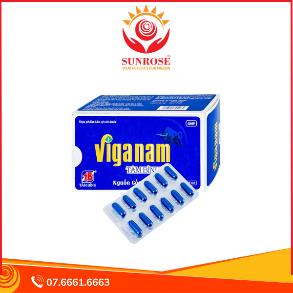 Viên uống Viganam Tâm Bình hỗ trợ bổ thận tráng dương (5 vỉ x 12 viên ...