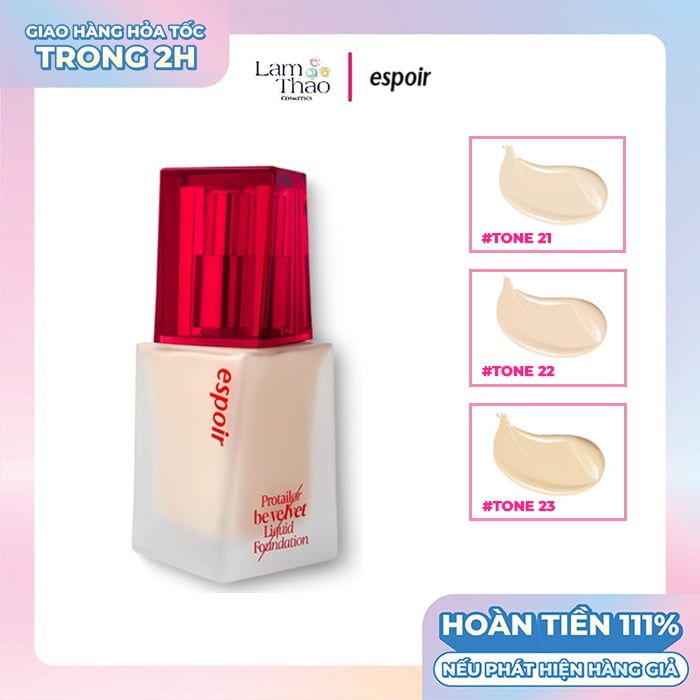 Kem Nền Espoir Pro Tailor Foundation Be Velvet – Lam Thảo Cosmetics