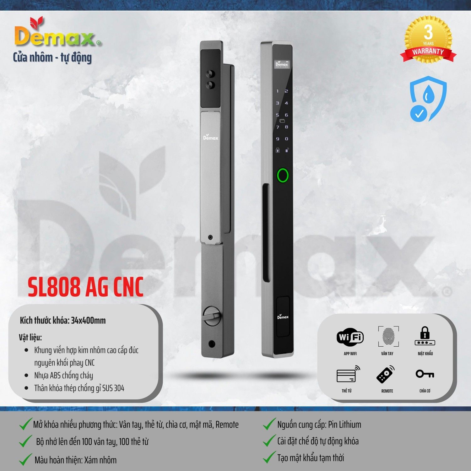 KHÓA THÔNG MINH DEMAX SL808 AG CNC – dienthongminhhoangphat