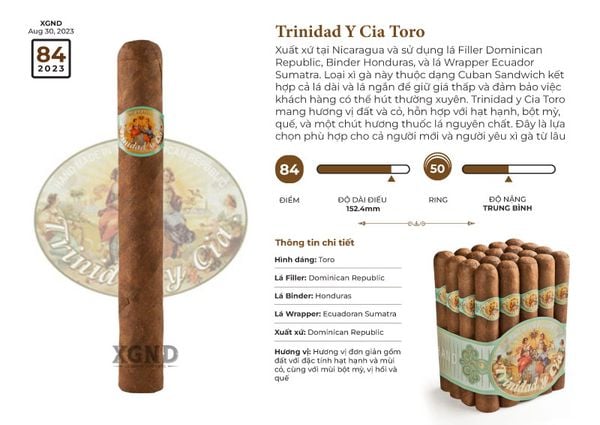 Cigar Trinidad Y Cia Toro - Xì Gà Chính Hãng
