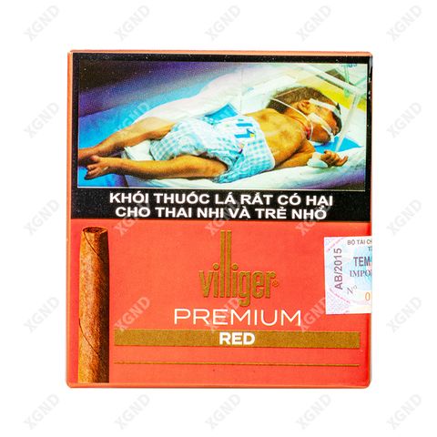 Cigar Villiger Premium Red - Xì Gà Mini Đức Chính Hãng - Hộp 20 Điếu
