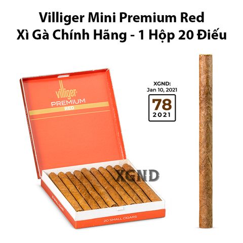 Cigar Villiger Premium Red - Xì Gà Mini Đức Chính Hãng - Hộp 20 Điếu