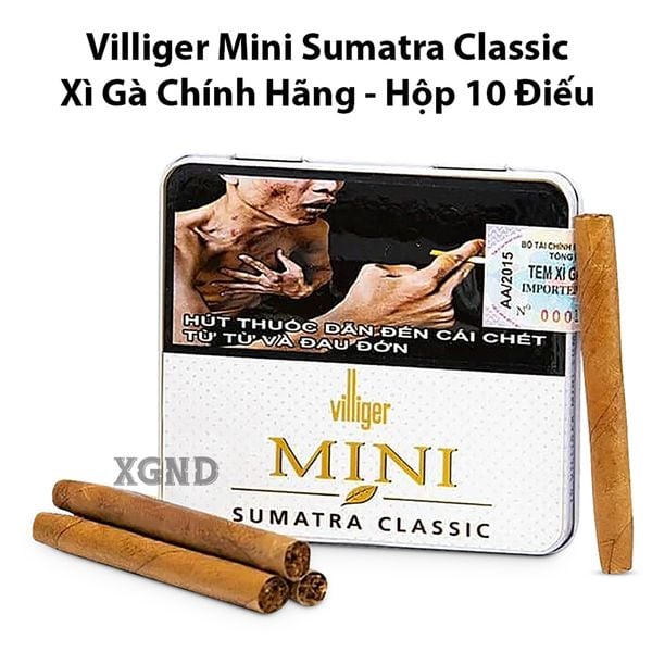 Villiger Mini Sumatra Classic-Xì gà Mini Đức Chính hãng - Hộp 10 Điếu