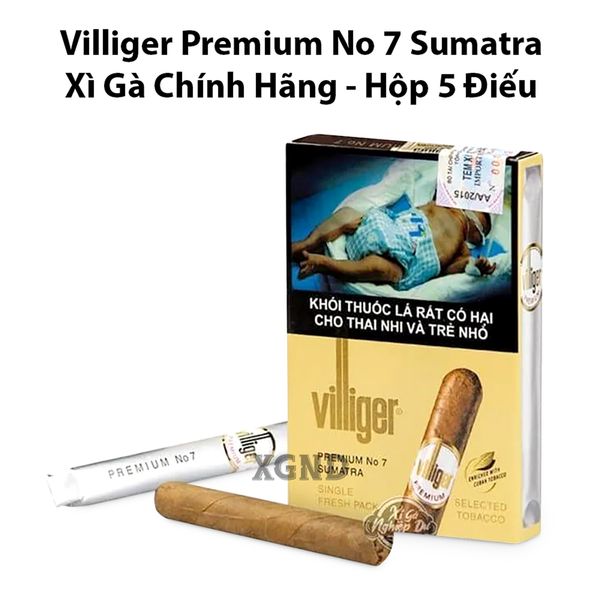 Cigar Villiger Premium No7 Sumatra - Xì Gà Mini Chính Hãng - Hộp 5Điếu