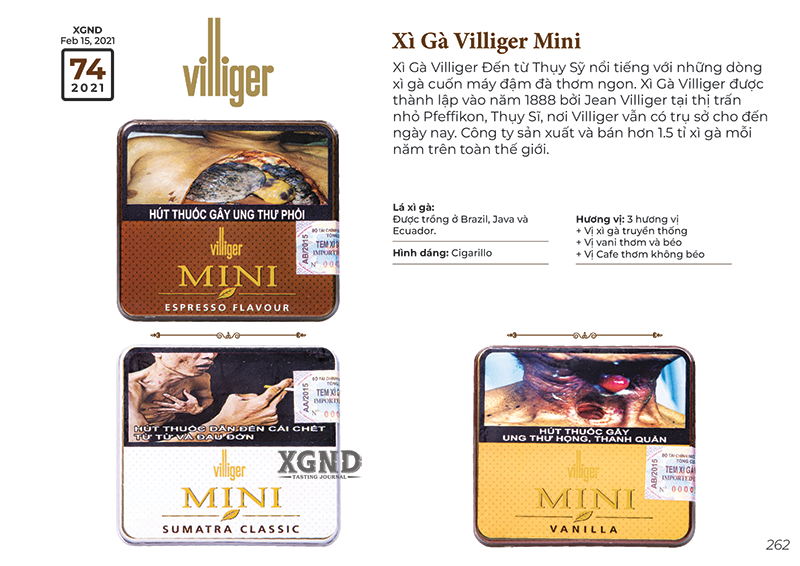 Villiger Mini Sumatra Classic-Xì gà Mini Đức Chính hãng - Hộp 10 Điếu
