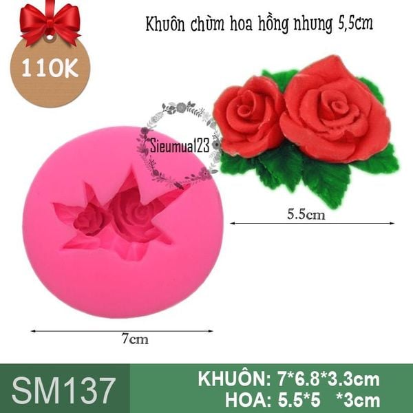 Khuôn rau câu silicon 4d: Khuôn chùm hoa hồng nhung ( SM137 ) – Siêu ...