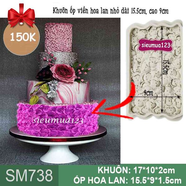 Khuôn silicon ốp viền hoa lan nhỏ 15cm ( SM738 ) – Siêu Mua 123