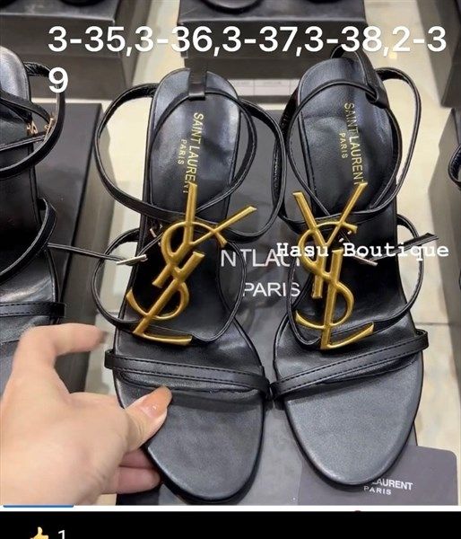 Guốc YSL cao gót 8p logo vàng – MK MENSWEAR