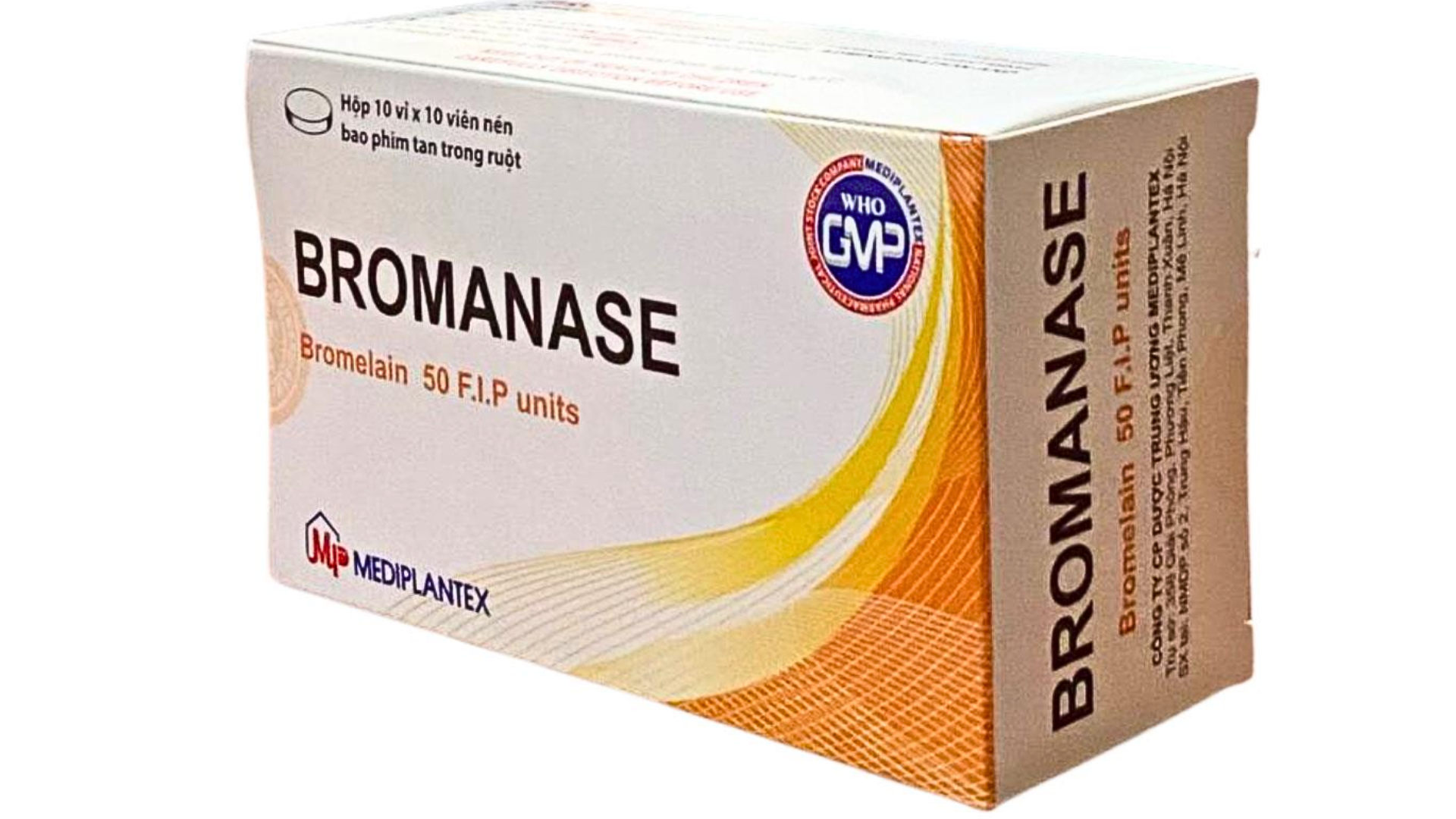 Bromanase Bromelain 50 F.I.P units Mediplantex (H/100v) – SHOPTHUOC