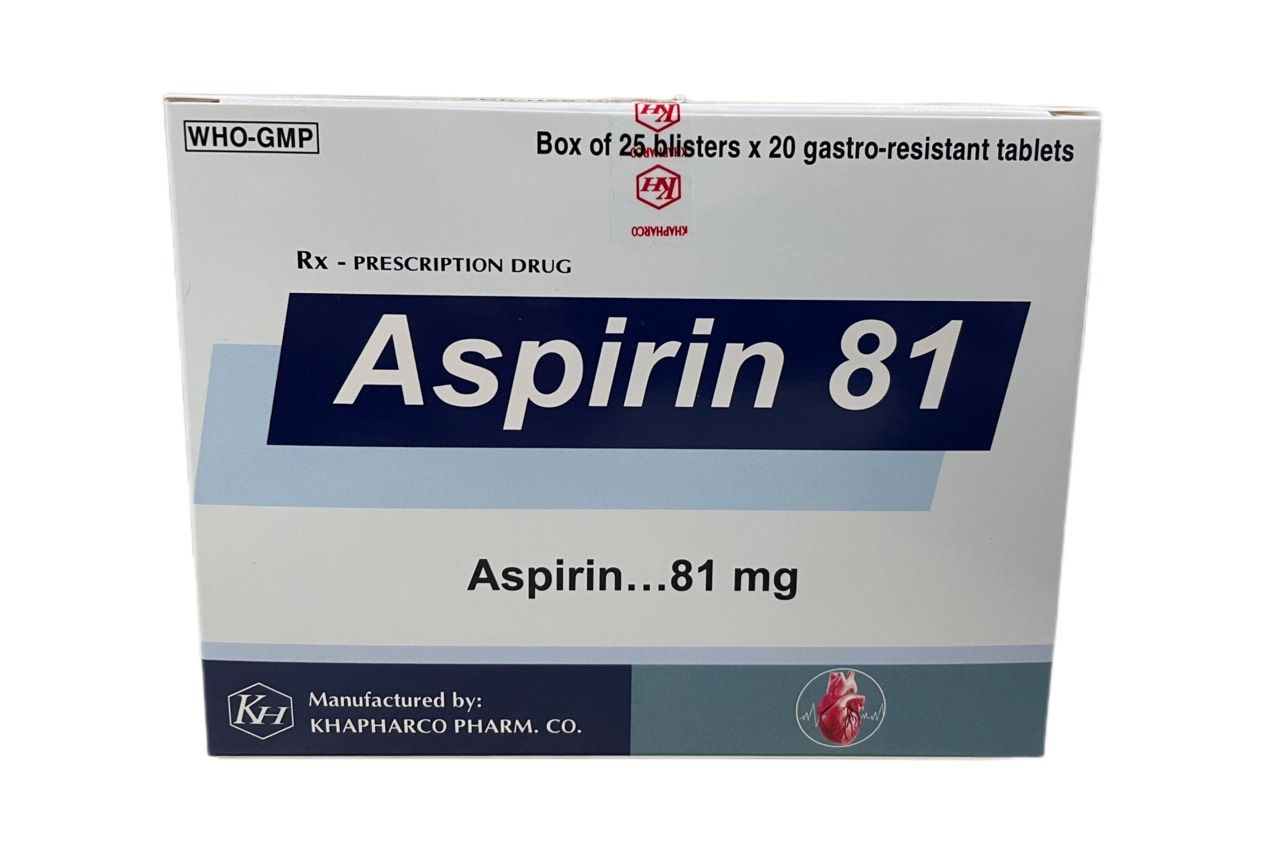 Aspirin 81mg Khapharco (H/500v) – SHOPTHUOC