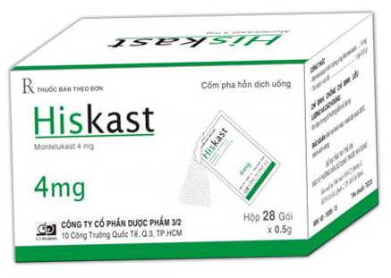 Hiskast Montelukast 4 mg DP 3/2 (H/28g) – SHOPTHUOC