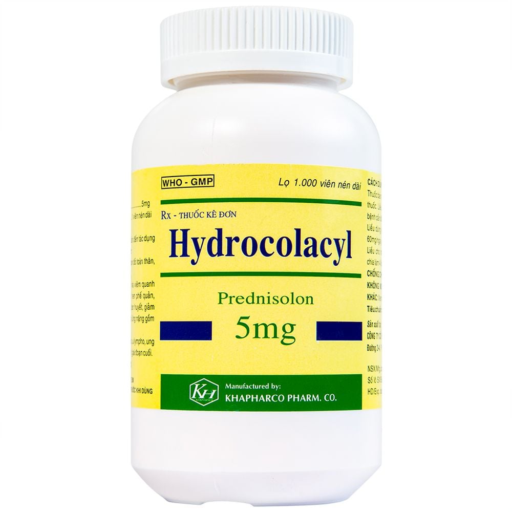 Hydrocolacy Cam Prednisolon 5mg Khapharco (C/1000v) – SHOPTHUOC