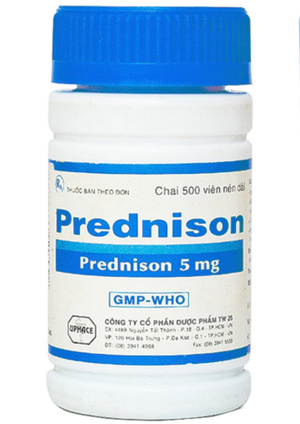 Prednison Prednisolon 5mg Uphace TW 25 (C/500v) (Xanh) – SHOPTHUOC