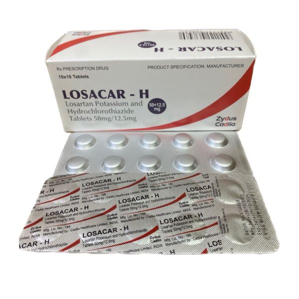 Losacar - H 50mg/12.5mg Zydus Cadila (H/100v) – SHOPTHUOC
