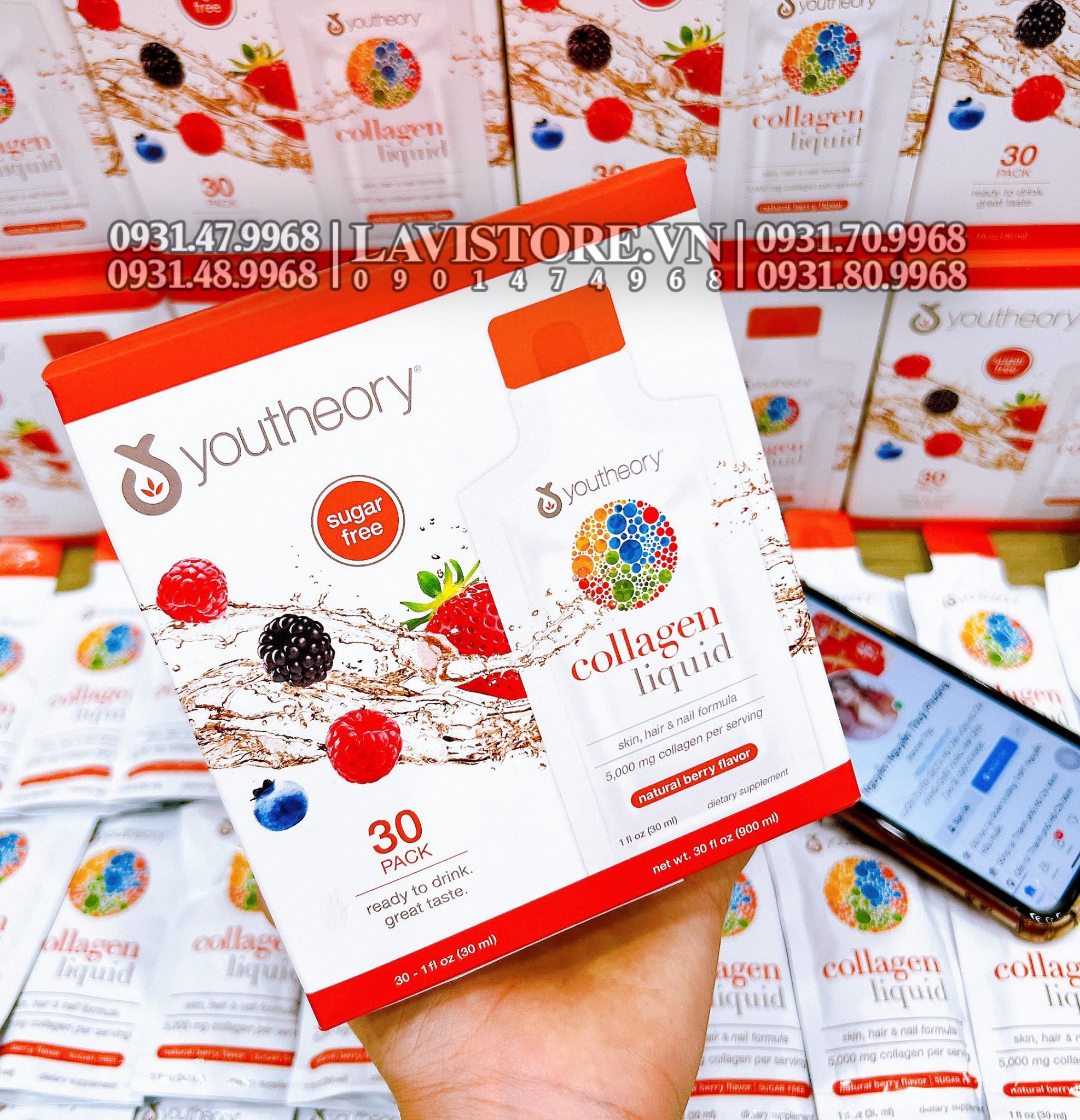 Nước uống Youtheory Collagen Liquid 30 gói – Lavi