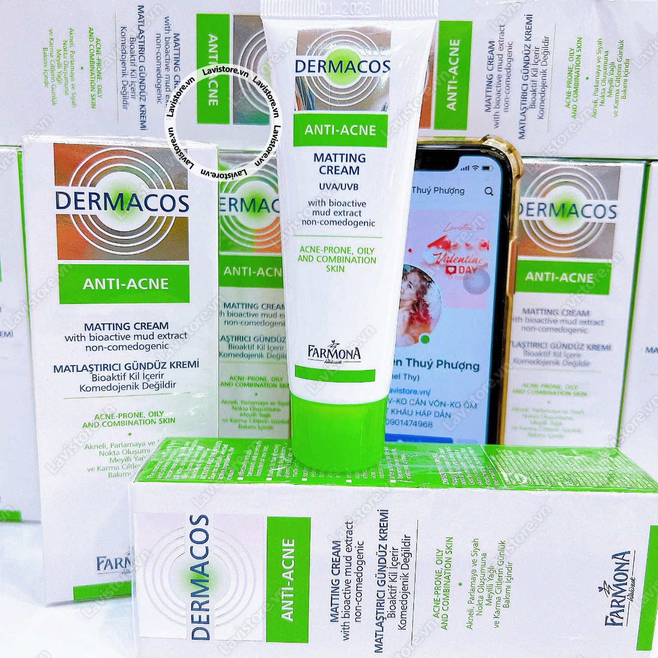 Kem dưỡng DERMACOS ANTI-ACNE Matting Cream FARMONA 50ml