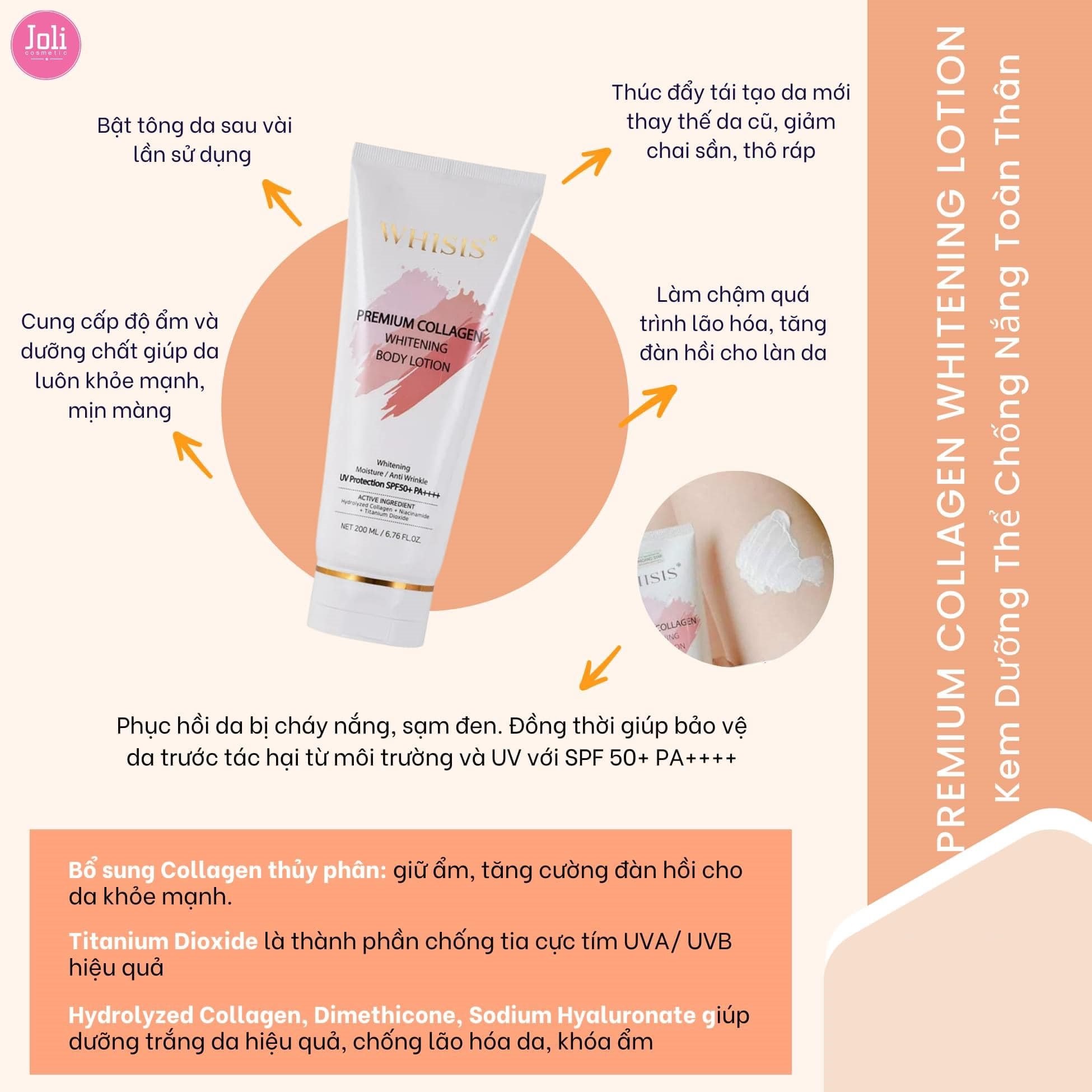 Kem Dưỡng Thể Chống Nắng Toàn Thân Whisis Premium Collagen Kem Dưỡng Thể Chống Nắng Toàn Thân Whisis Premium Collagen