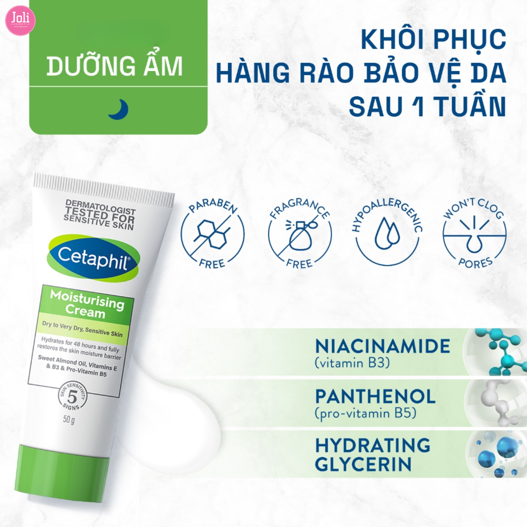Kem Dưỡng Ẩm Cho Da Nhạy Cảm Cetaphil Moisturising Cream 50gKem Dưỡng ...