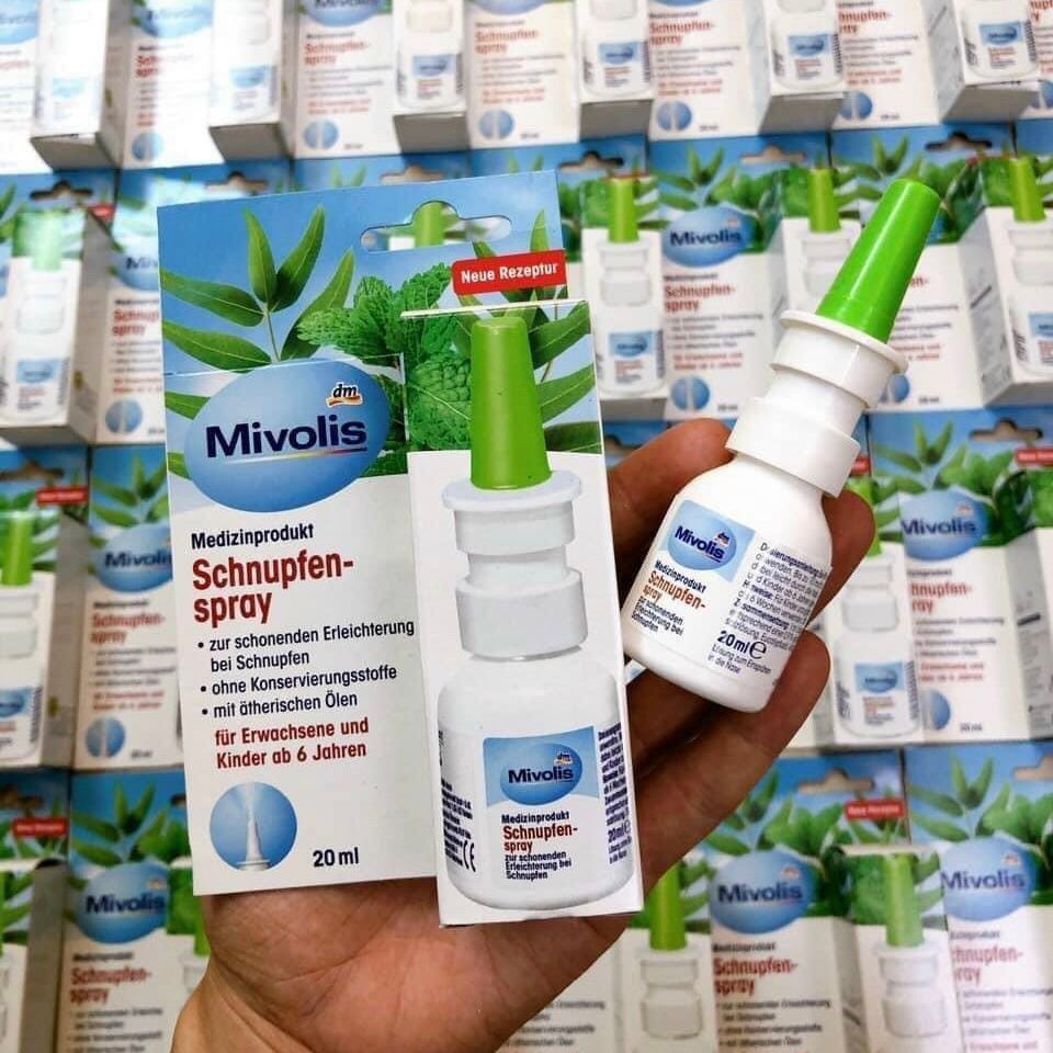 Xịt Chống nghẹt mũi do cảm lạnh Mivolis Schnupfen Spray 20ml