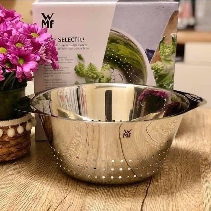 Rổ quay rau Wmf inox 2 quai cầm 24cm