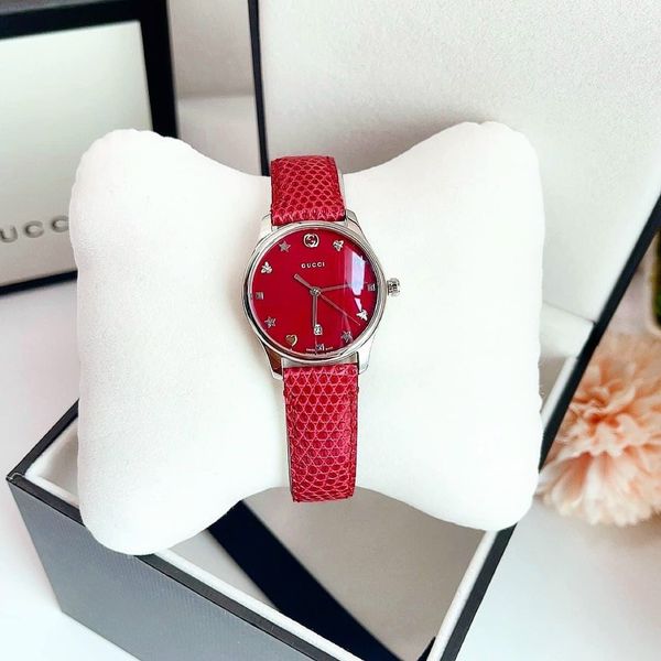 Đồng hồ thời trang Gucci G-Timeless Red Mop Dial Red Leather YA126584