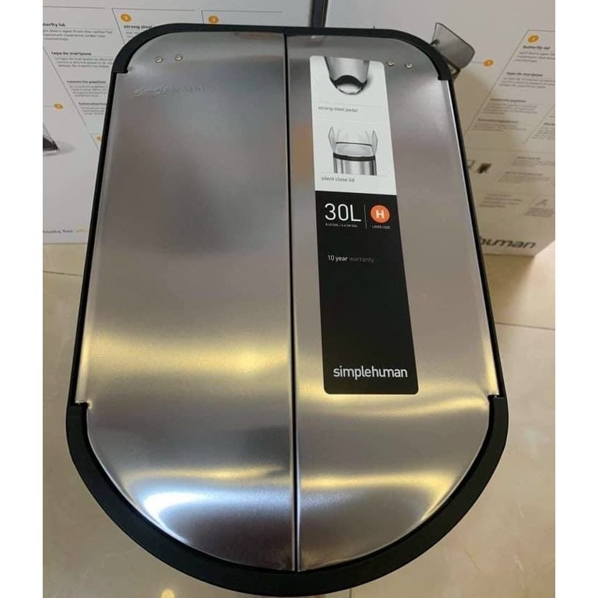 Thùng rác SimpleHuman cánh bướm 30L
