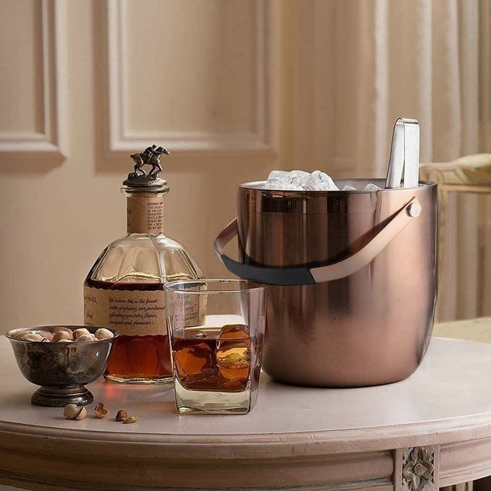 Xô đá inox Ice Bucket màu đồng