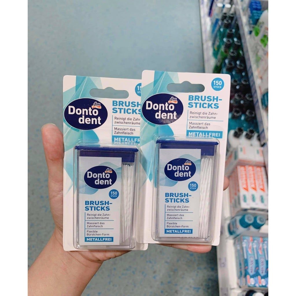 Tăm Que Nhựa Làm Sạch Kẽ Răng Dontodent Brush Sticks 150st