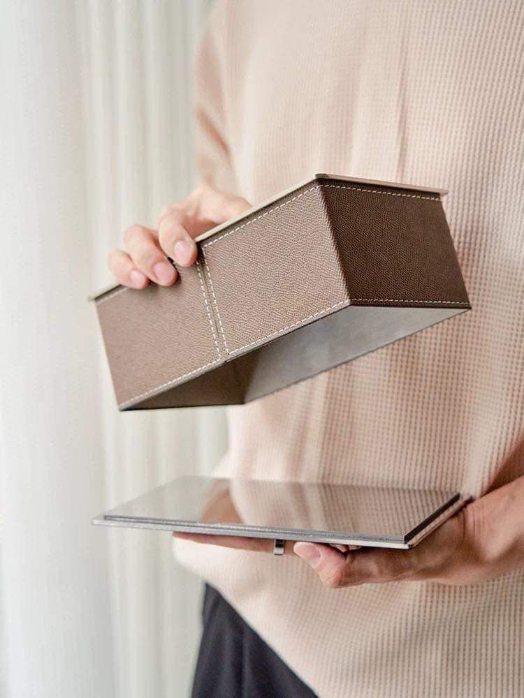 Hộp giấy da Brown Leather