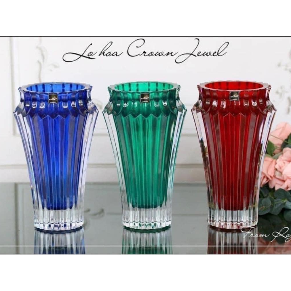 Lọ hoa Crown Jewel Rogaska 25,5cm pha lê màu